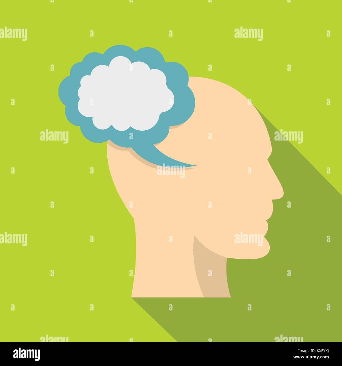 Profile of the head with cloud inside icon Stock Vector Image & Art - Alamy