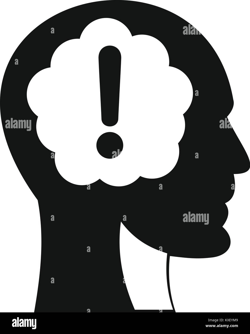 Human face exclamation mark illustration Stock Vector Images - Alamy