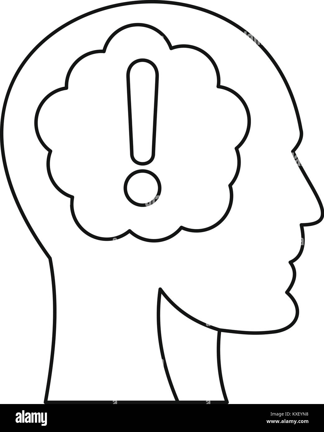 Human face exclamation mark illustration Black and White Stock Photos ...