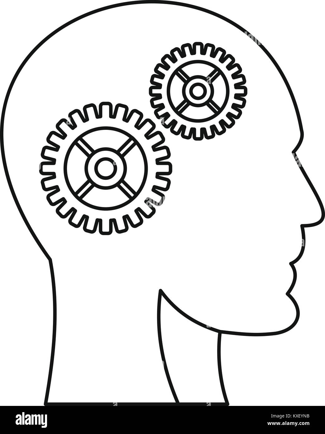 Humans brain with gearwheel icon, outline style Stock Vector Image ... Humans brain with gearwheel icon, outline style Stock Vector Image ...