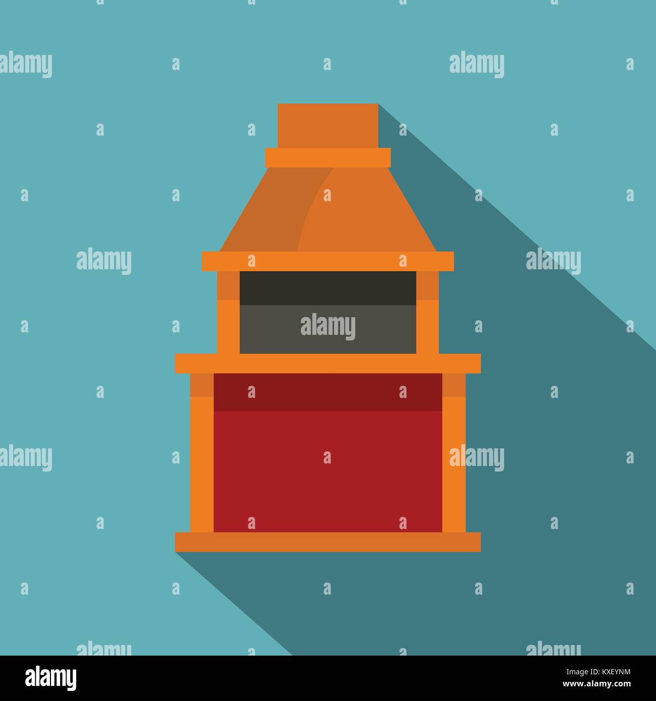 Barbecue gas grill icon, flat style Stock Vector Image & Art - Alamy