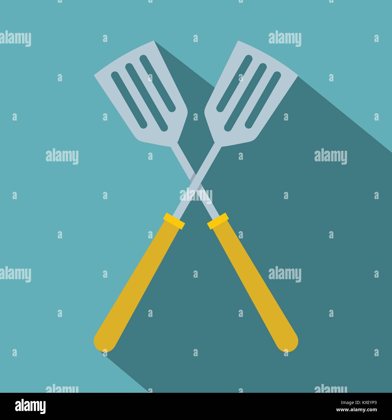 Crossed metal spatulas icon, flat style Stock Vector Image & Art - Alamy
