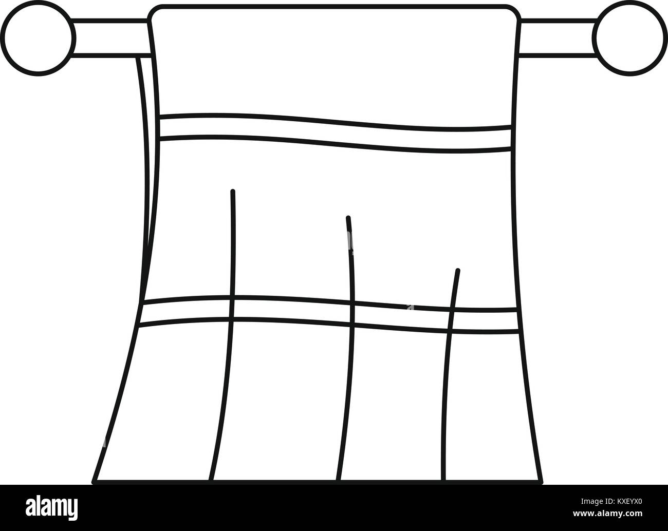 Clean towel on a hanger icon, outline style Stock Vector Image & Art ...