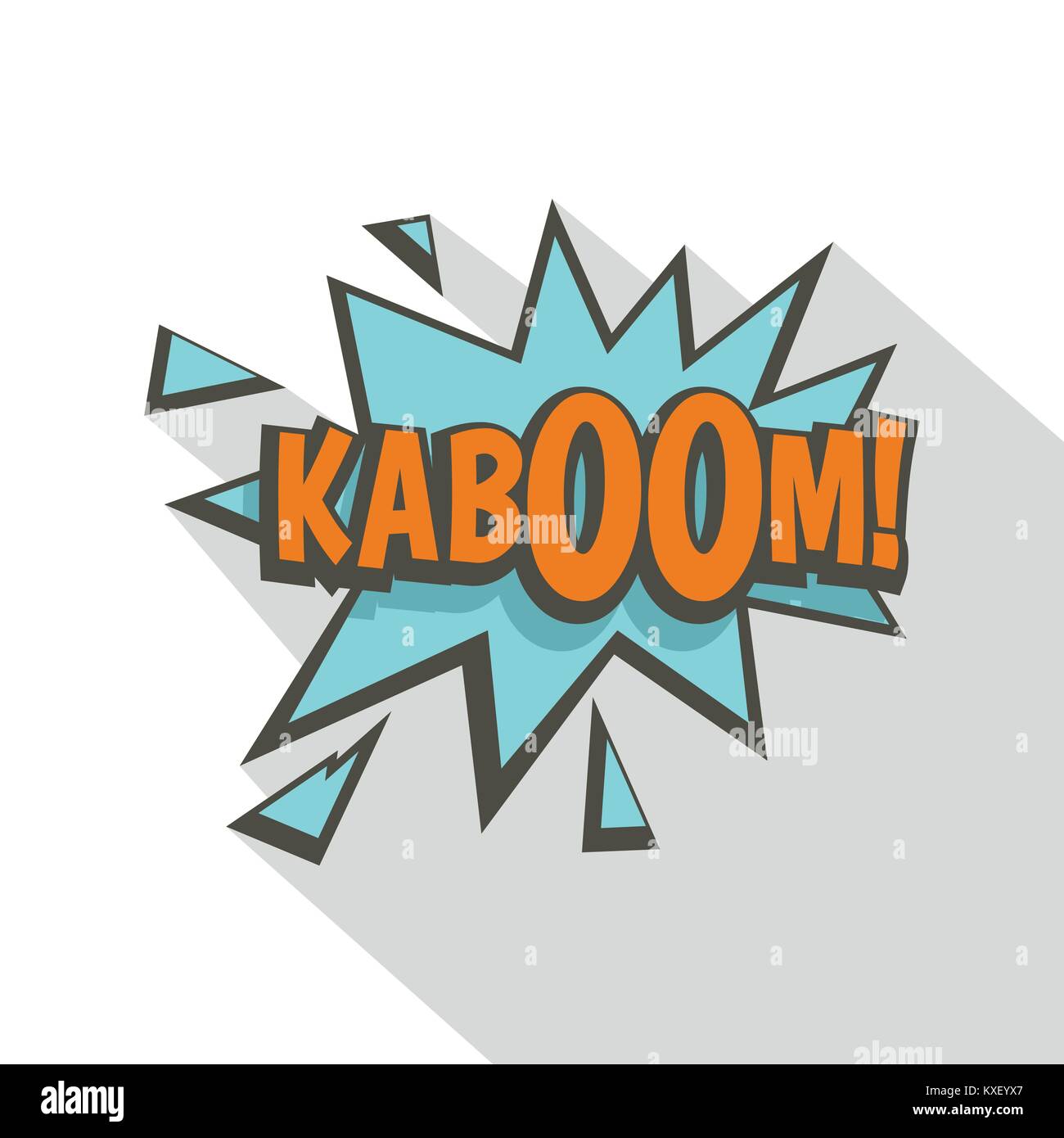 Kaboom, comic text sound effect icon, flat style Stock Vector Image ...