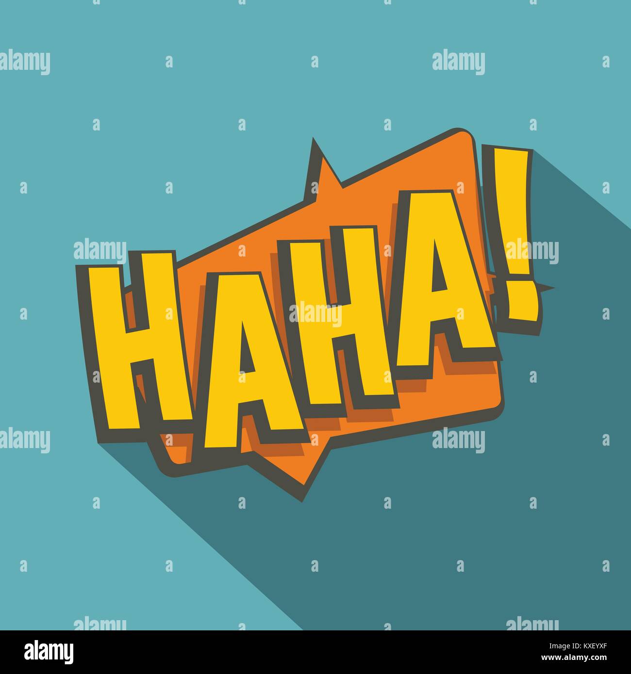 HAHA, comic text speech bubble icon, flat style Stock Vector Image ...
