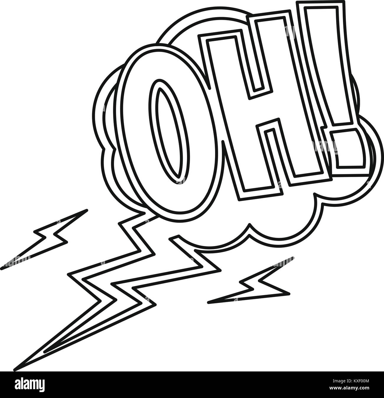 Oh, comic text sound effects icon, outline style Stock Vector Image ...