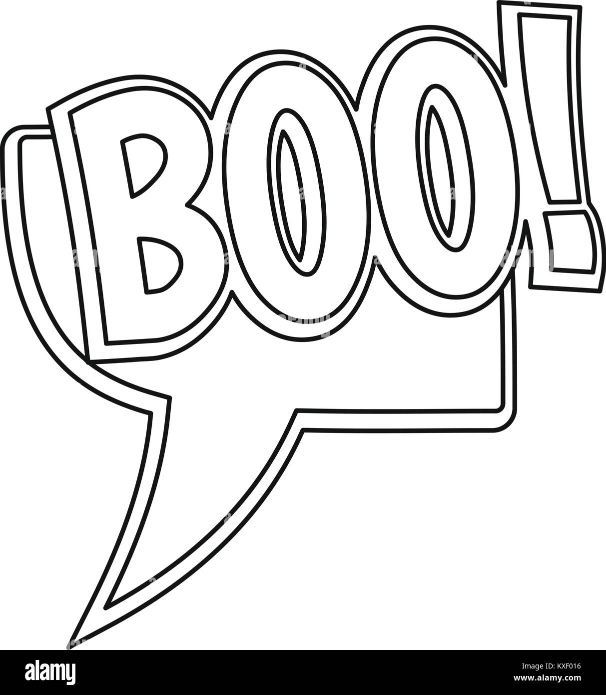 BOO, comic text sound effect icon, outline style Stock Vector Image ...
