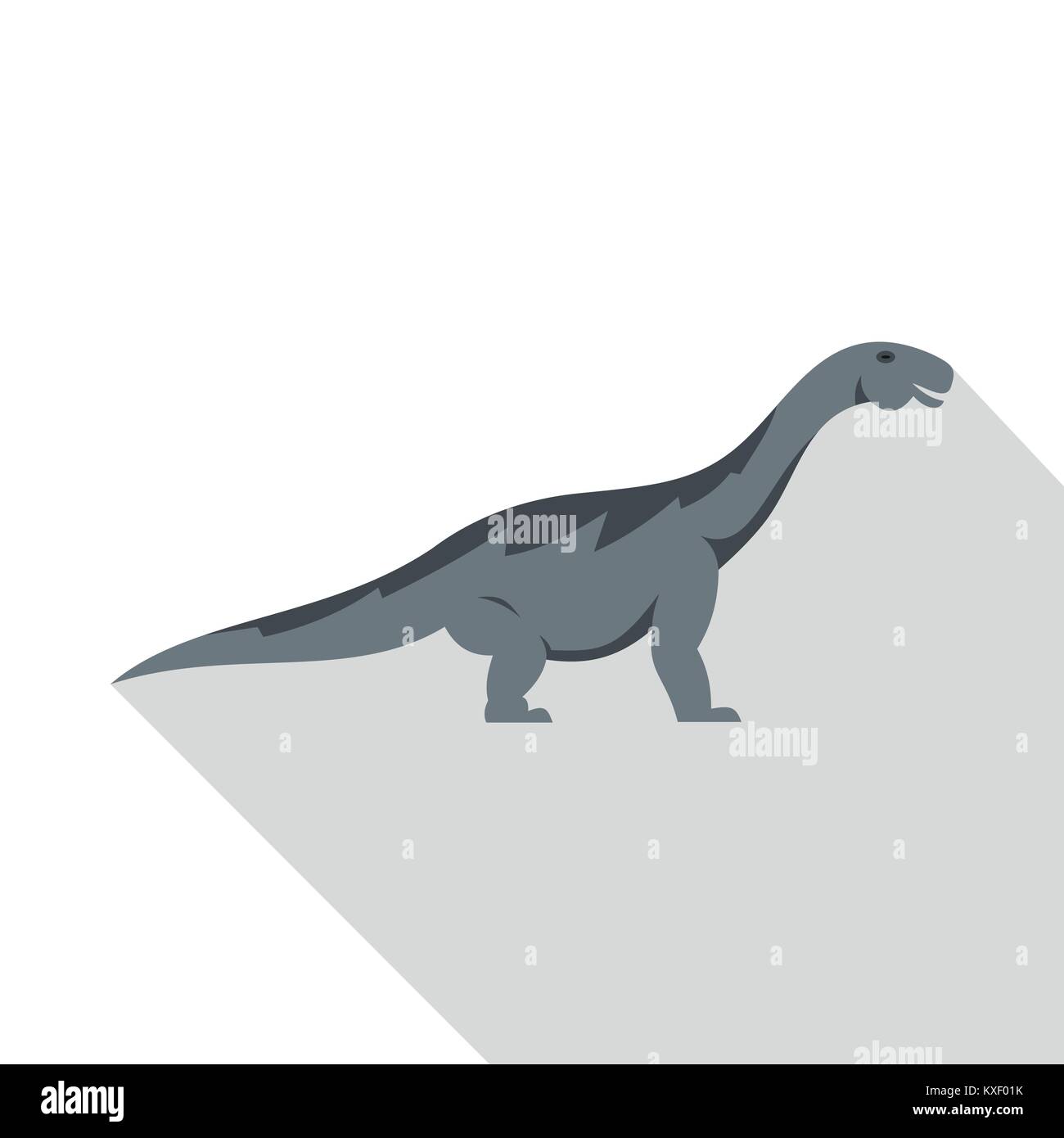 Grey titanosaurus dinosaur icon, flat style Stock Vector Image & Art ...