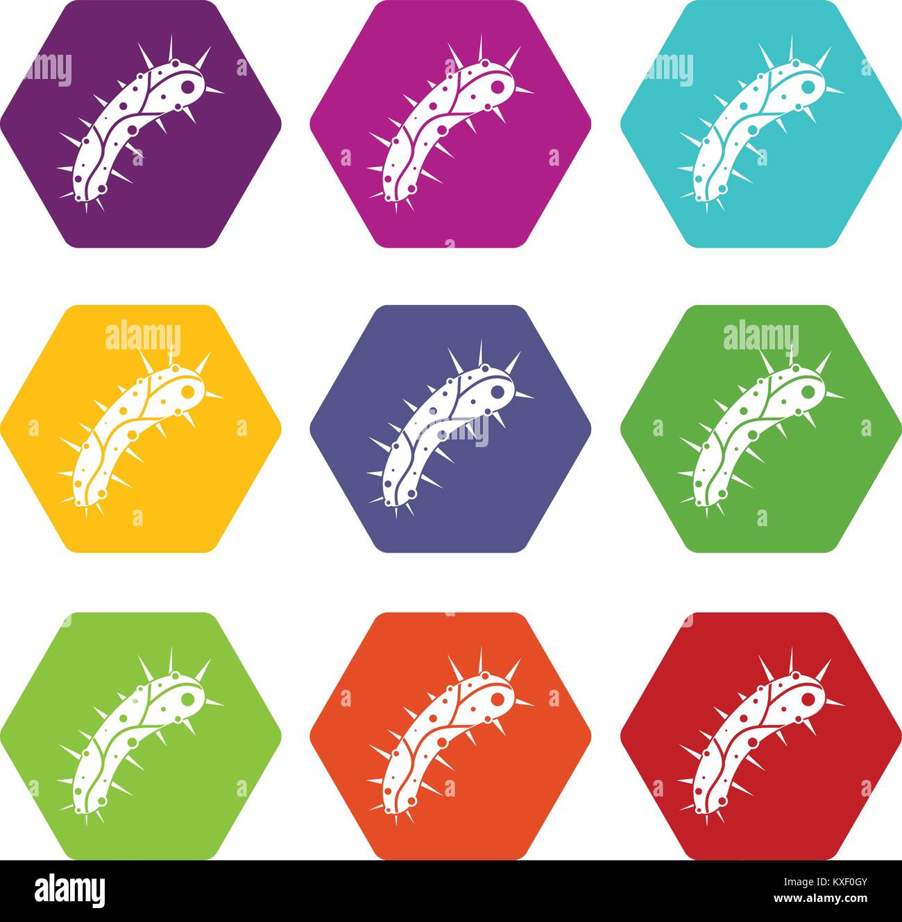 Virus icon set color hexahedron Stock Vector Image & Art - Alamy
