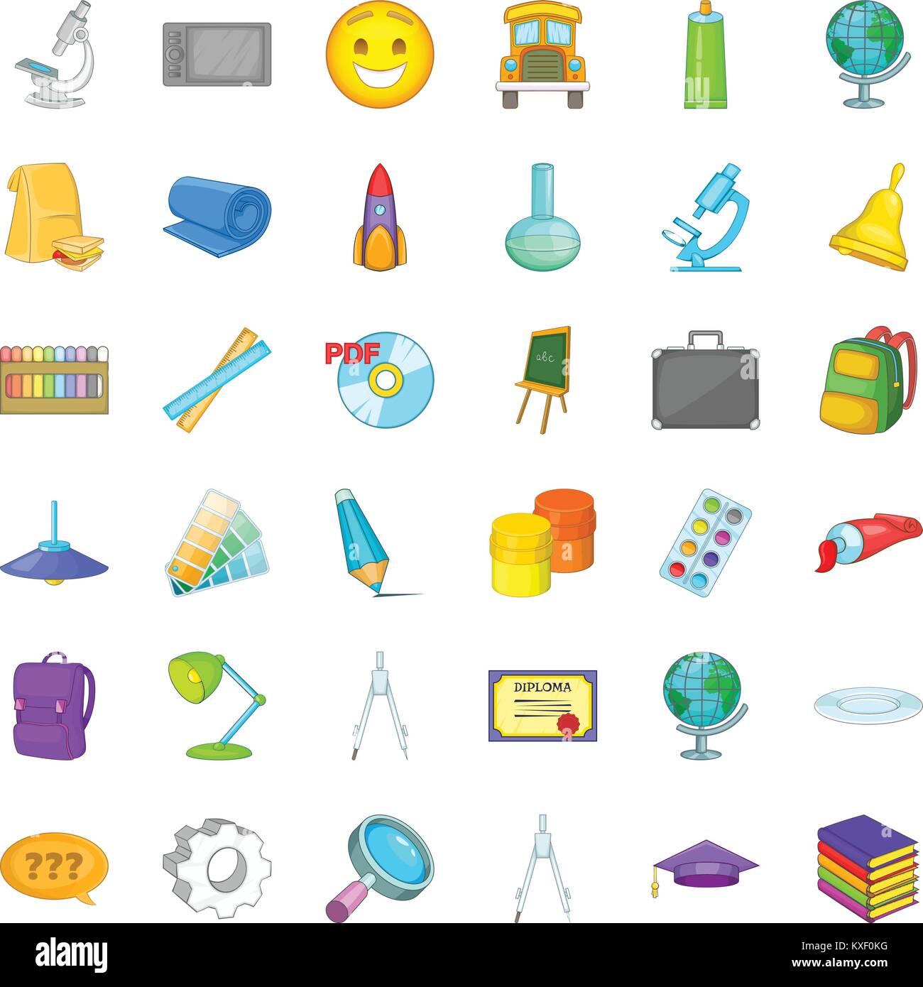 School icons set, cartoon style Stock Vector Image & Art - Alamy