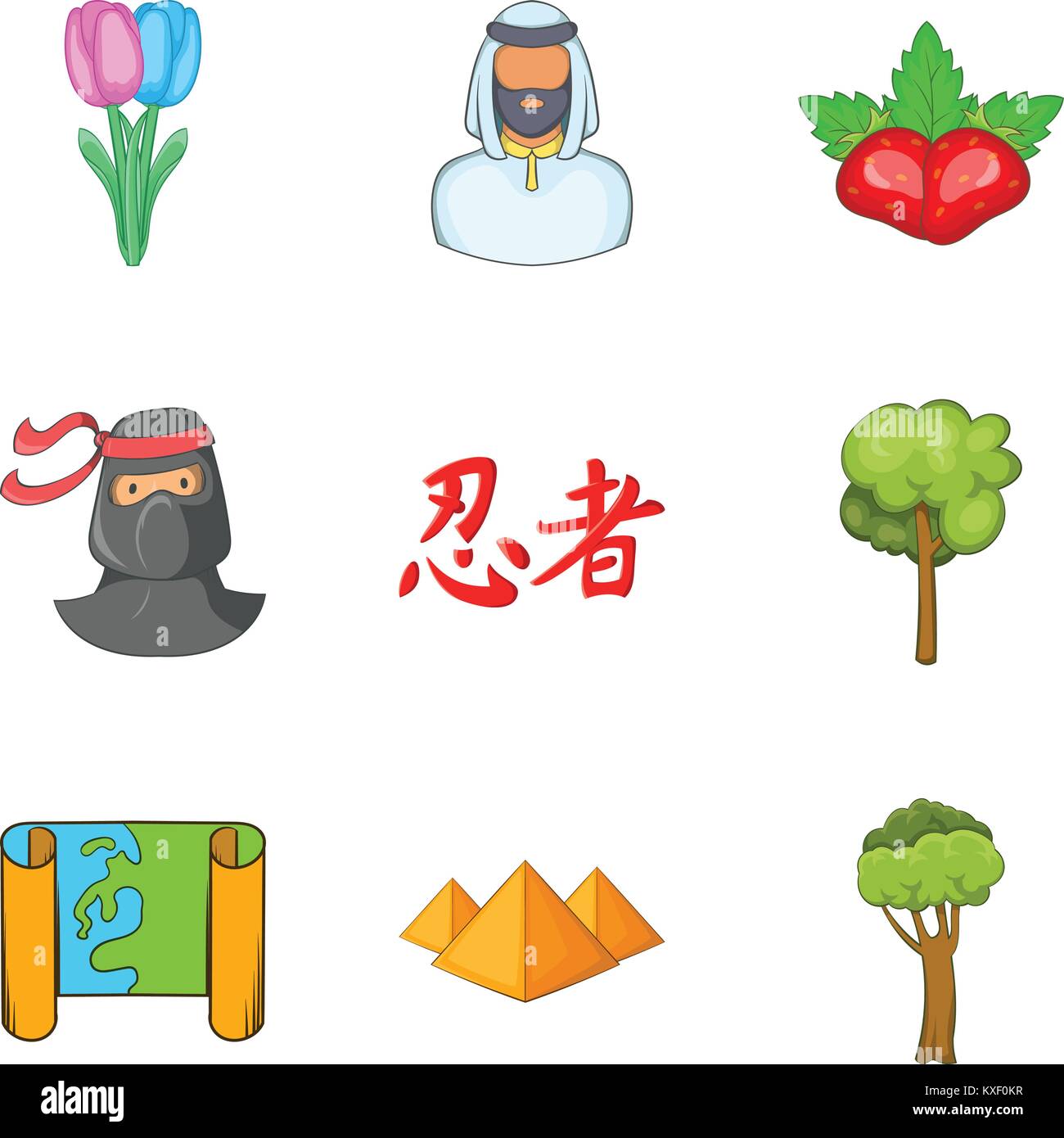Terra firma icons set, cartoon style Stock Vector Image & Art - Alamy