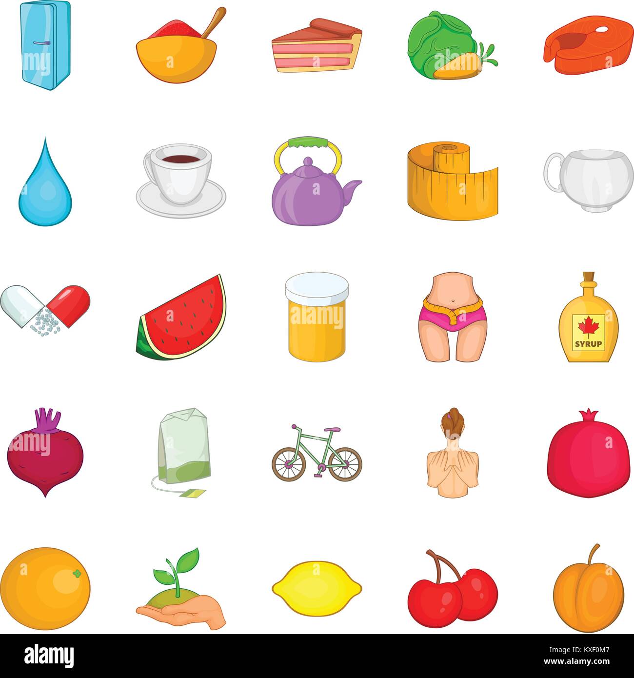 Useful food icons set, cartoon style Stock Vector Image & Art - Alamy