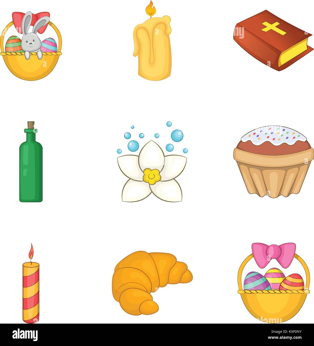 Easter icons set, cartoon style Stock Vector Image & Art - Alamy