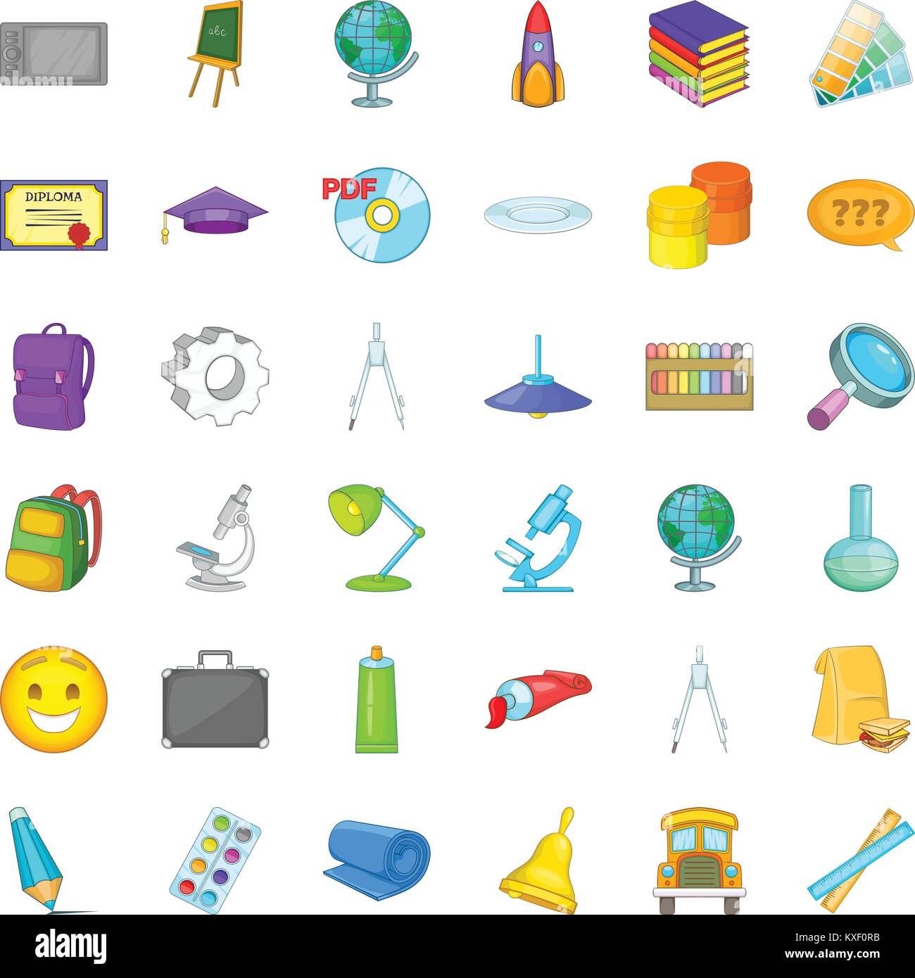 Lesson icons set, cartoon style Stock Vector Image & Art - Alamy