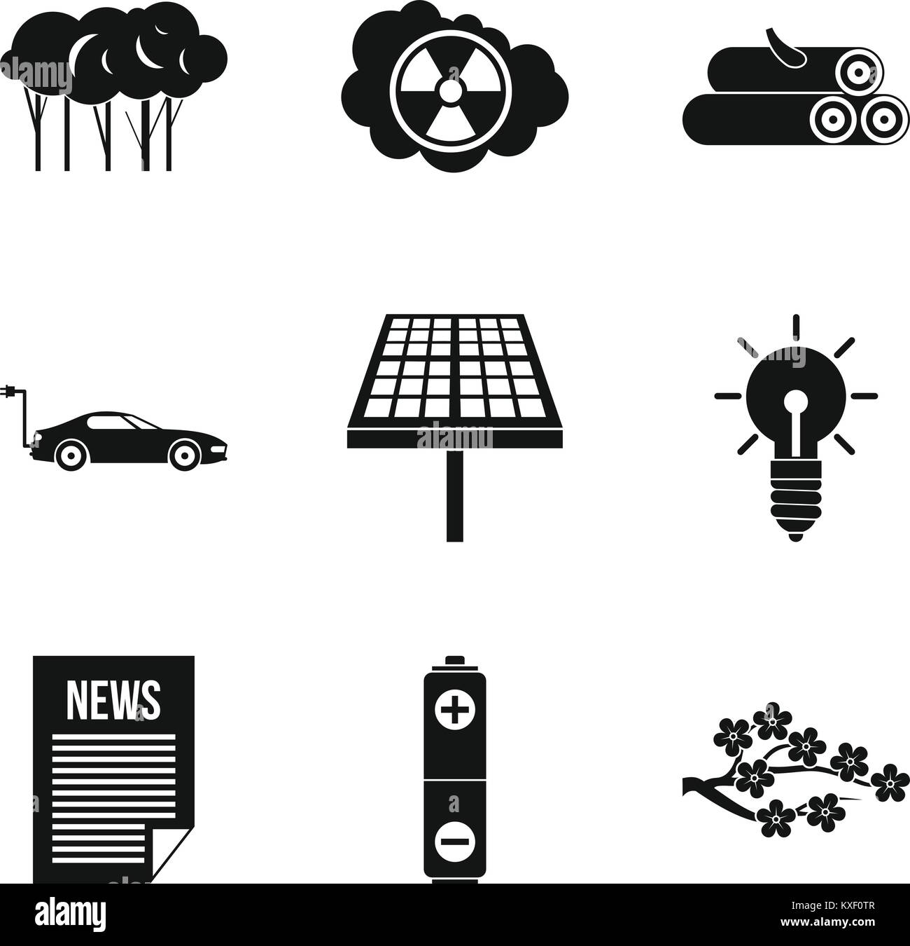 Eco monitoring icons set, simple style Stock Vector Image & Art - Alamy