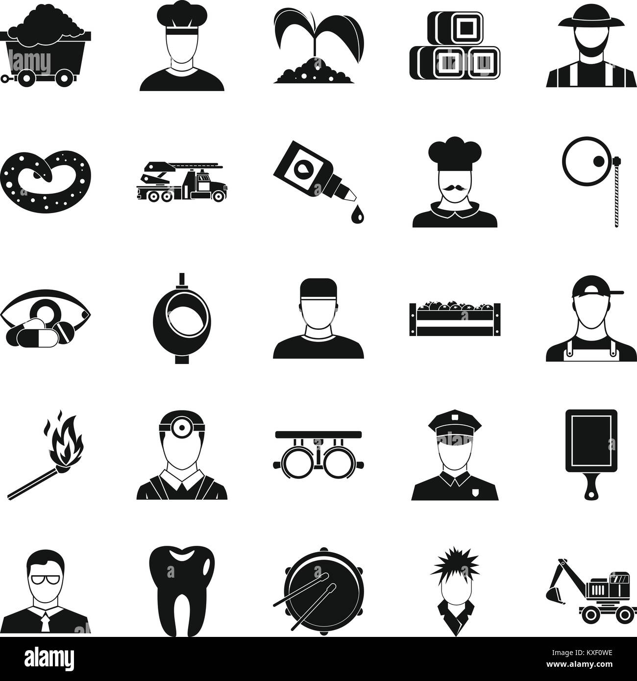 Occupational icons set, simple style Stock Vector Image & Art - Alamy