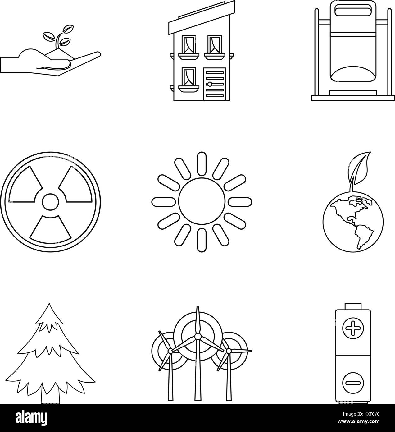 Clean environment icons set, outline style Stock Vector Image & Art - Alamy