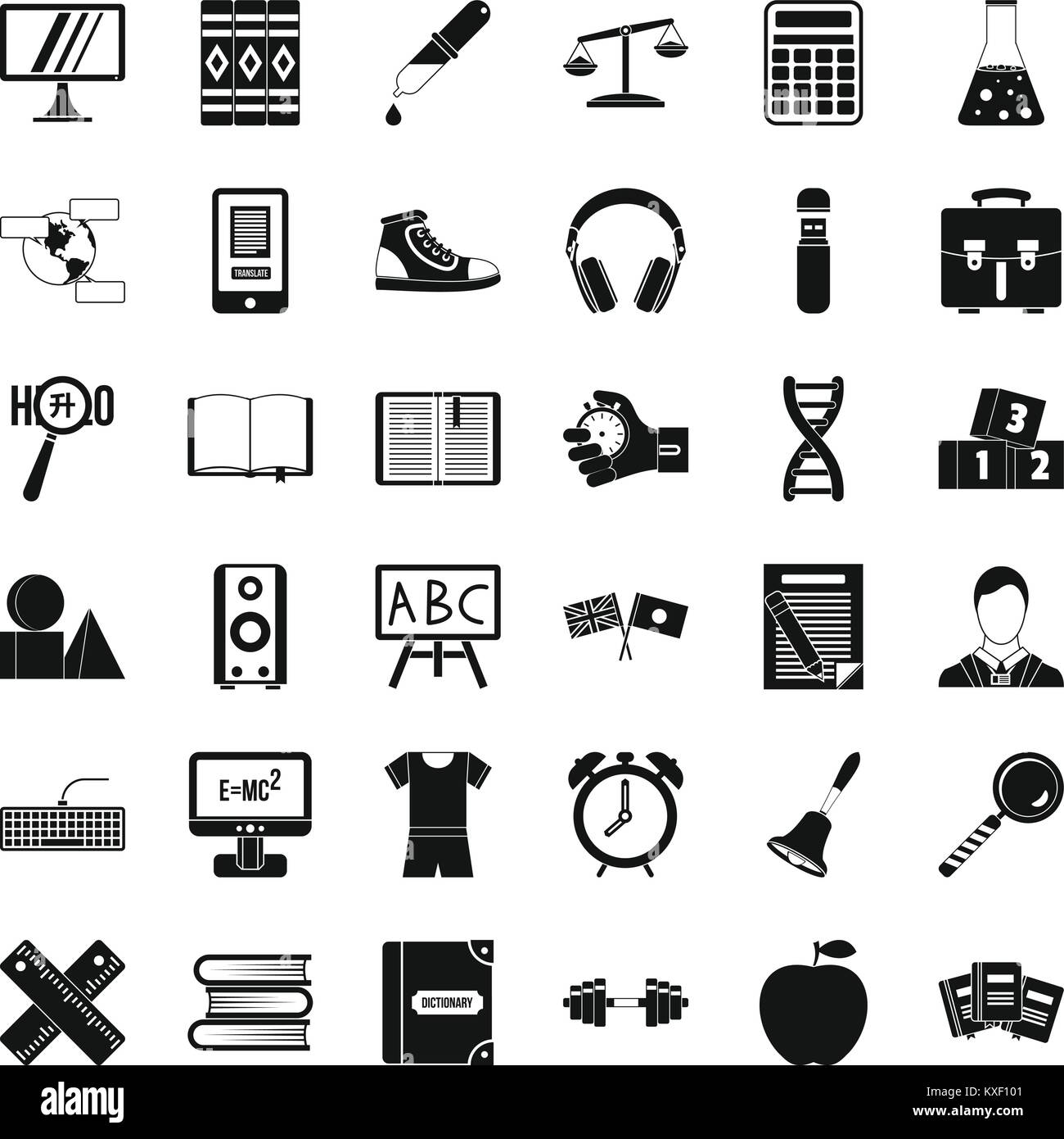 Blackboard icons set, simple style Stock Vector Image & Art - Alamy