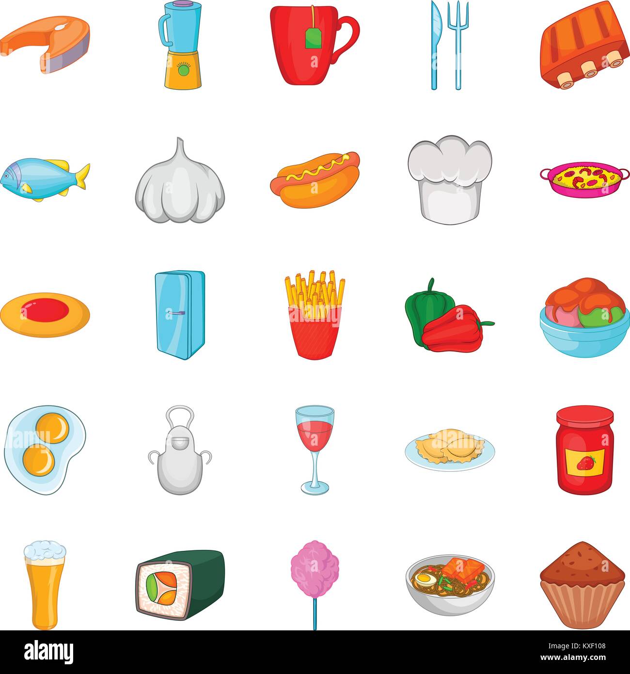 Have supper icons set, cartoon style Stock Vector Image & Art - Alamy