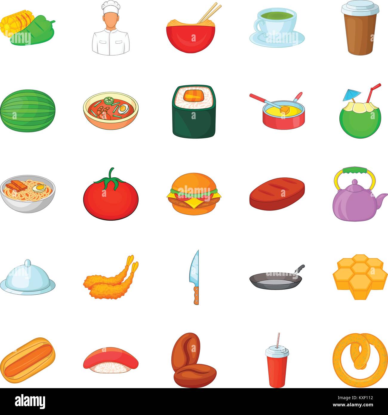 Sup icons set, cartoon style Stock Vector Image & Art - Alamy