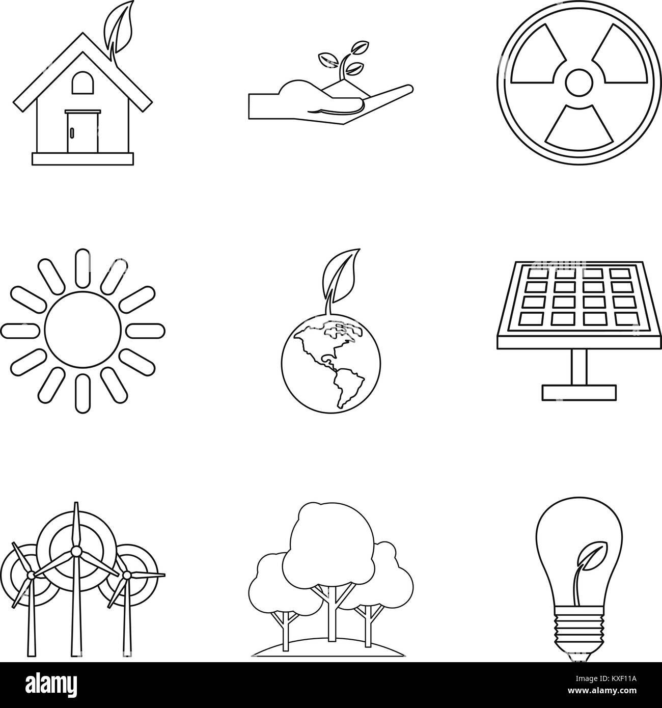 Natural impact icons set, outline style Stock Vector Image & Art - Alamy