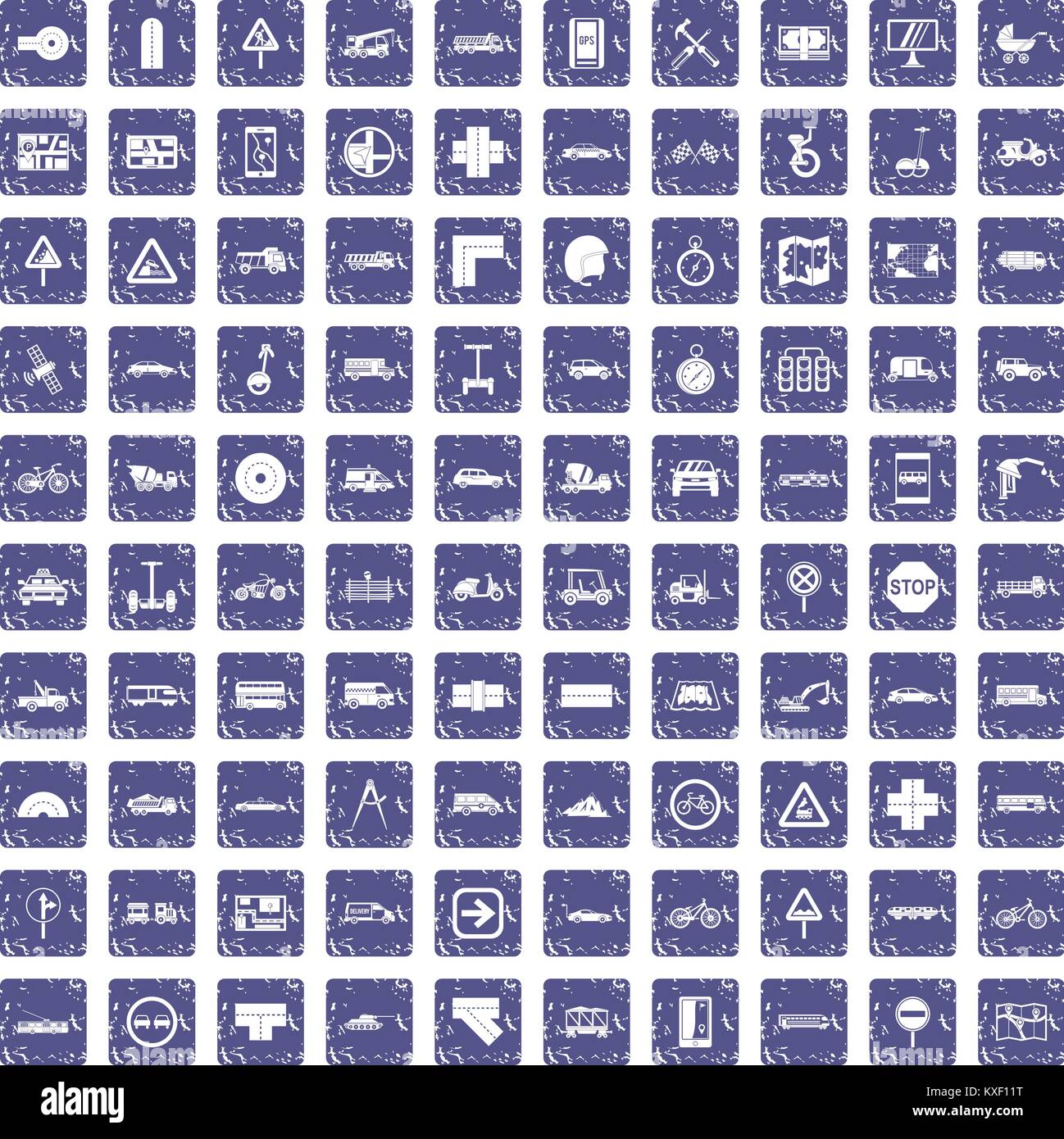 100 location icons set grunge sapphire Stock Vector Image & Art - Alamy