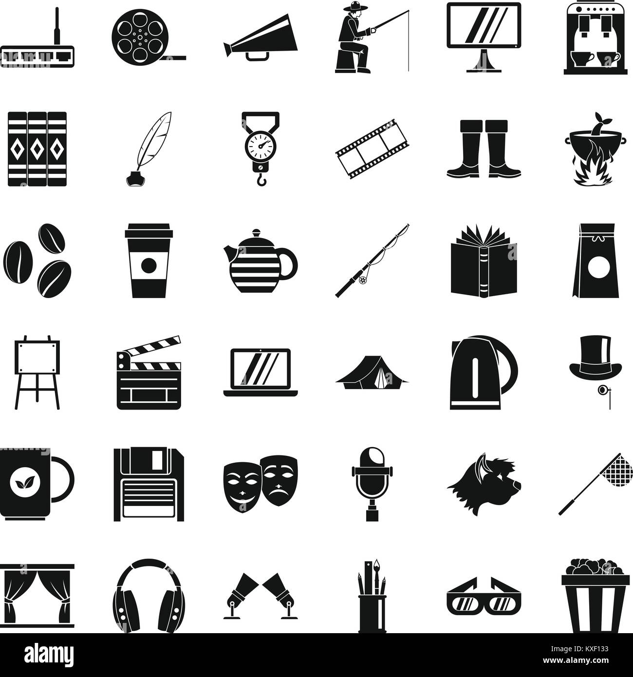 Theatre icons set, simple style Stock Vector Image & Art - Alamy