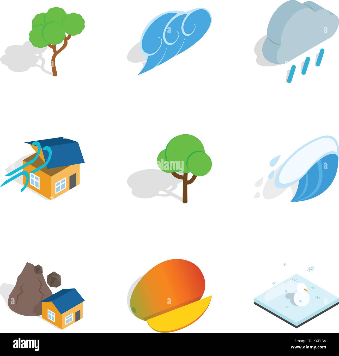 Natural hazard icons set, isometric style Stock Vector Image & Art - Alamy