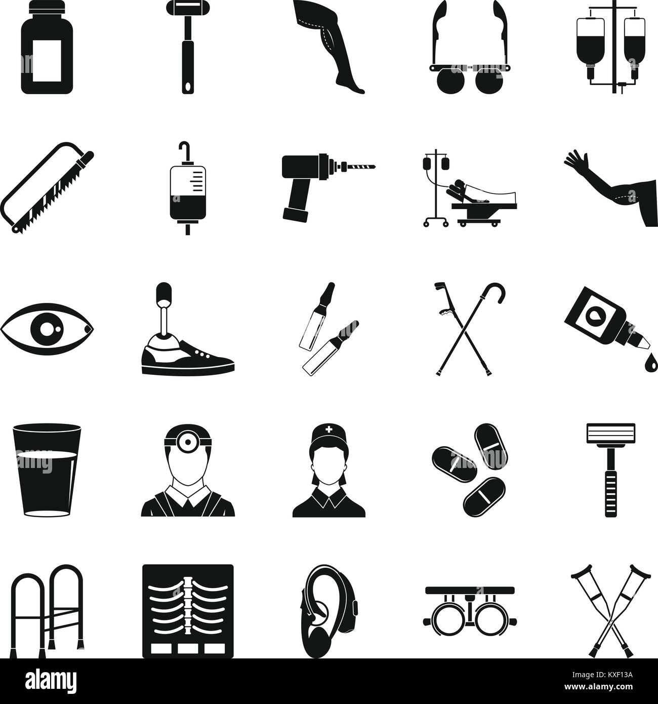 Cripple icons set, simple style Stock Vector Image & Art - Alamy