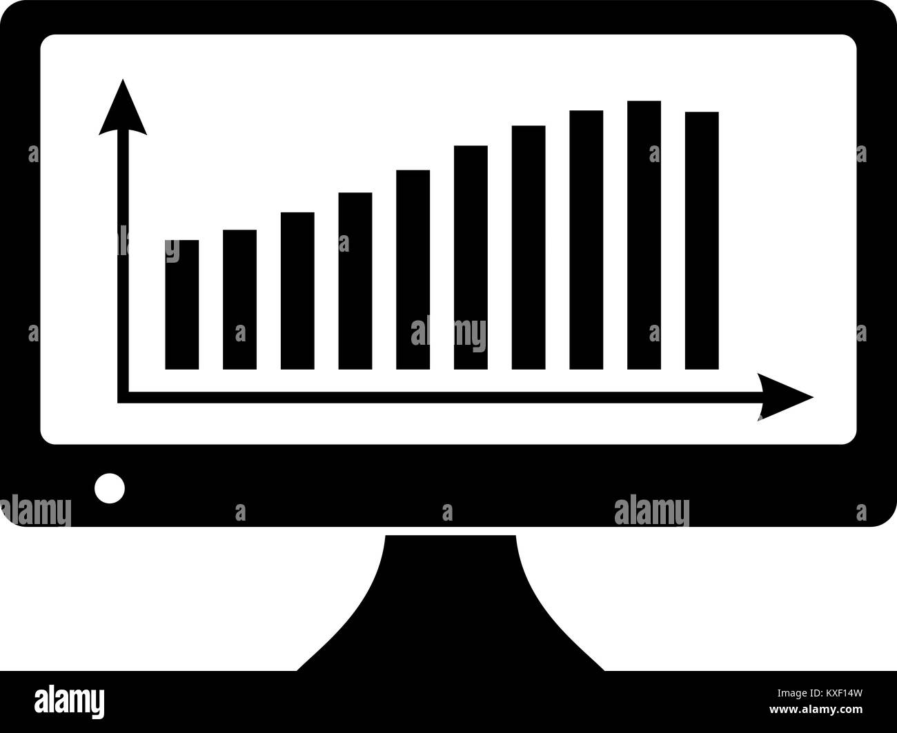 Graph on the monitor icon, simple style Stock Vector Image & Art - Alamy