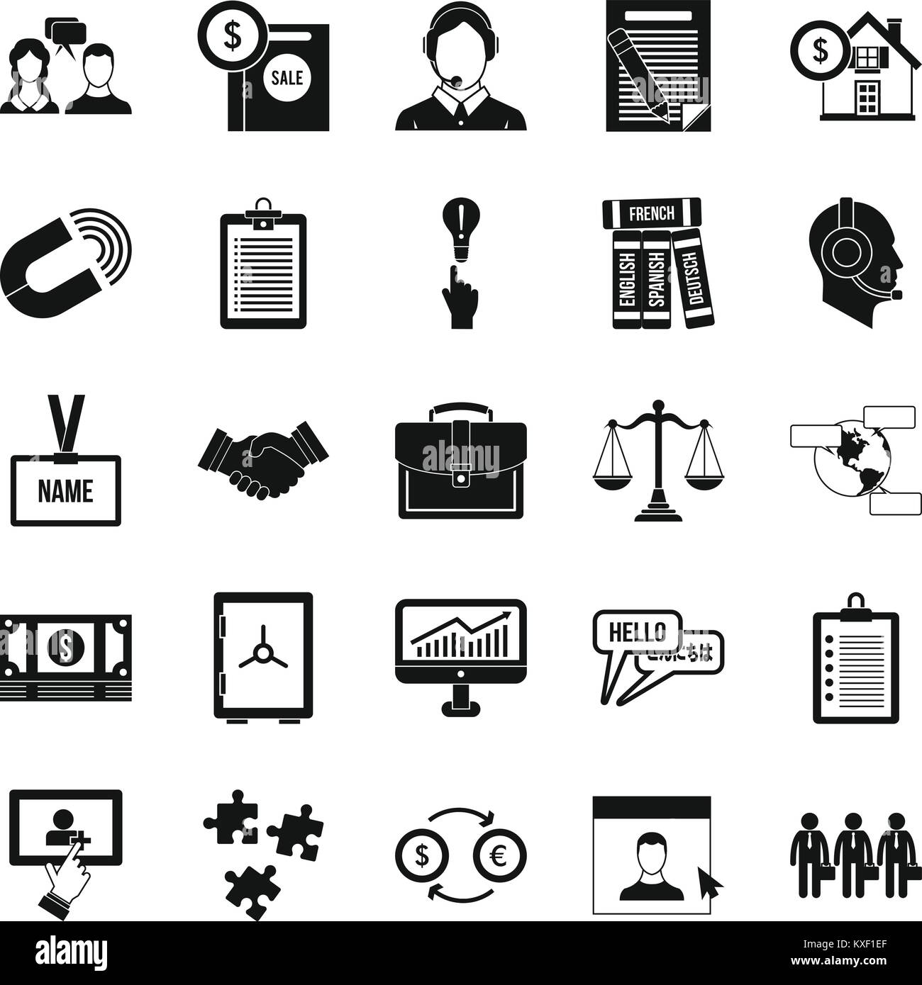 Discussion icons set, simple style Stock Vector Image & Art - Alamy