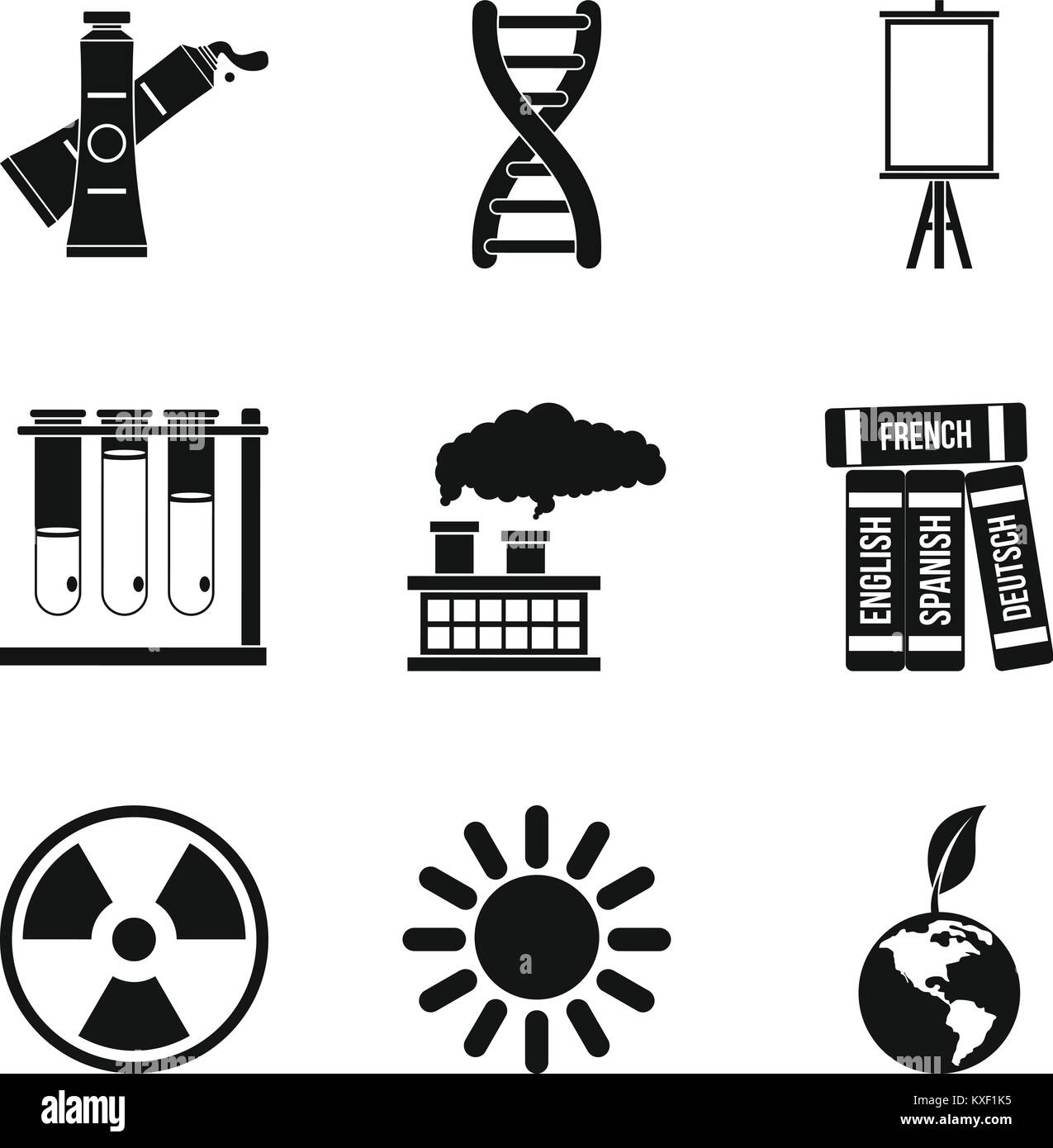 Environment study icons set, simple style Stock Vector Image & Art - Alamy