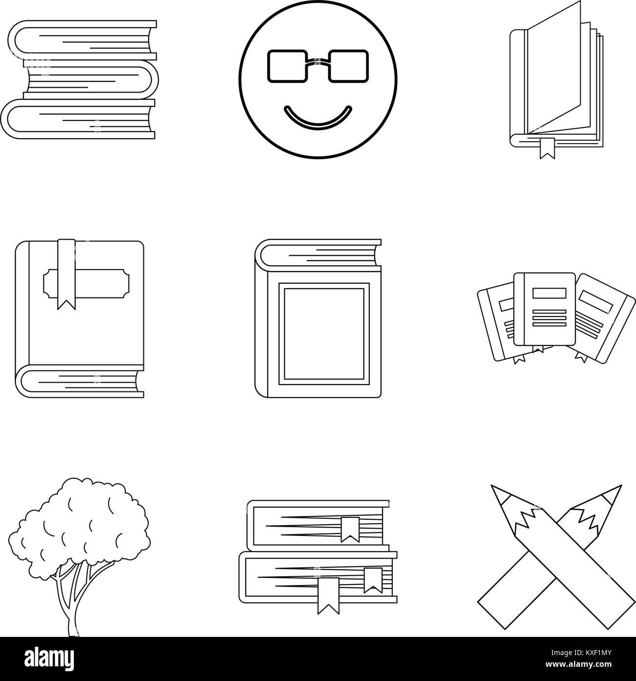 Increase of knowledge icons set, outline style Stock Vector Image & Art ...