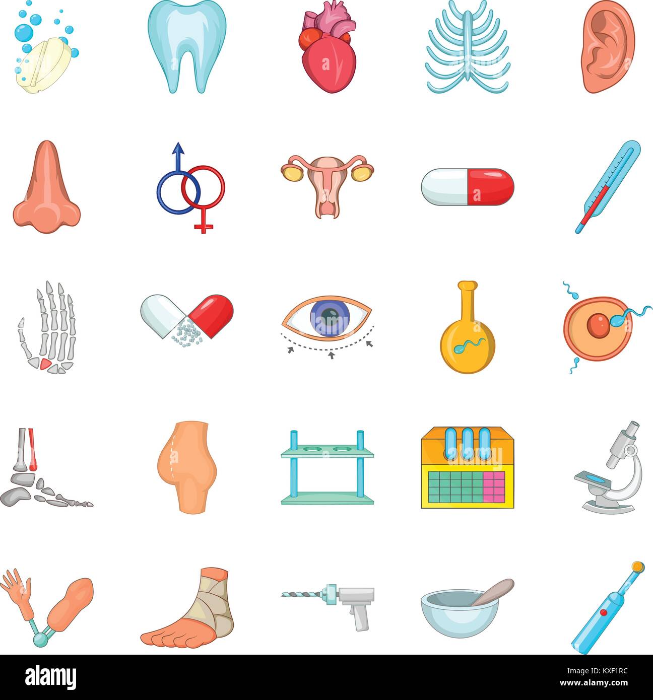 Sickness icons set, cartoon style Stock Vector Image & Art - Alamy