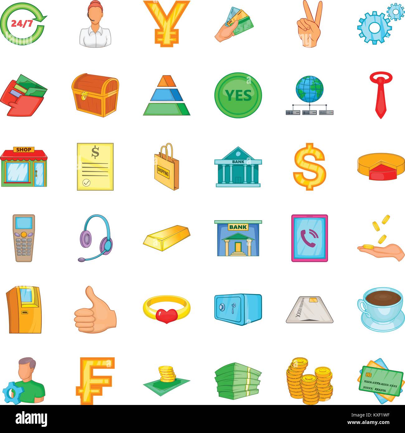 Crediting icons set, cartoon style Stock Vector Image & Art - Alamy