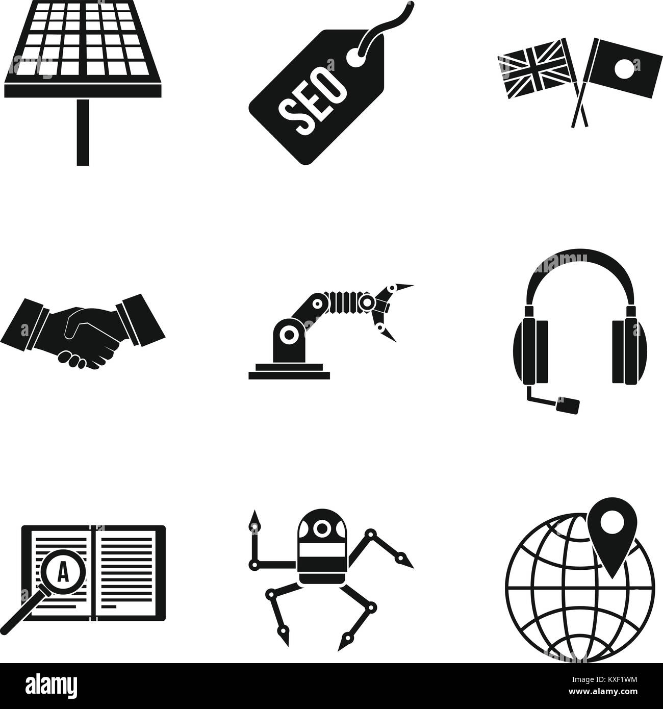 Education technology icons set, simple style Stock Vector Image & Art ...