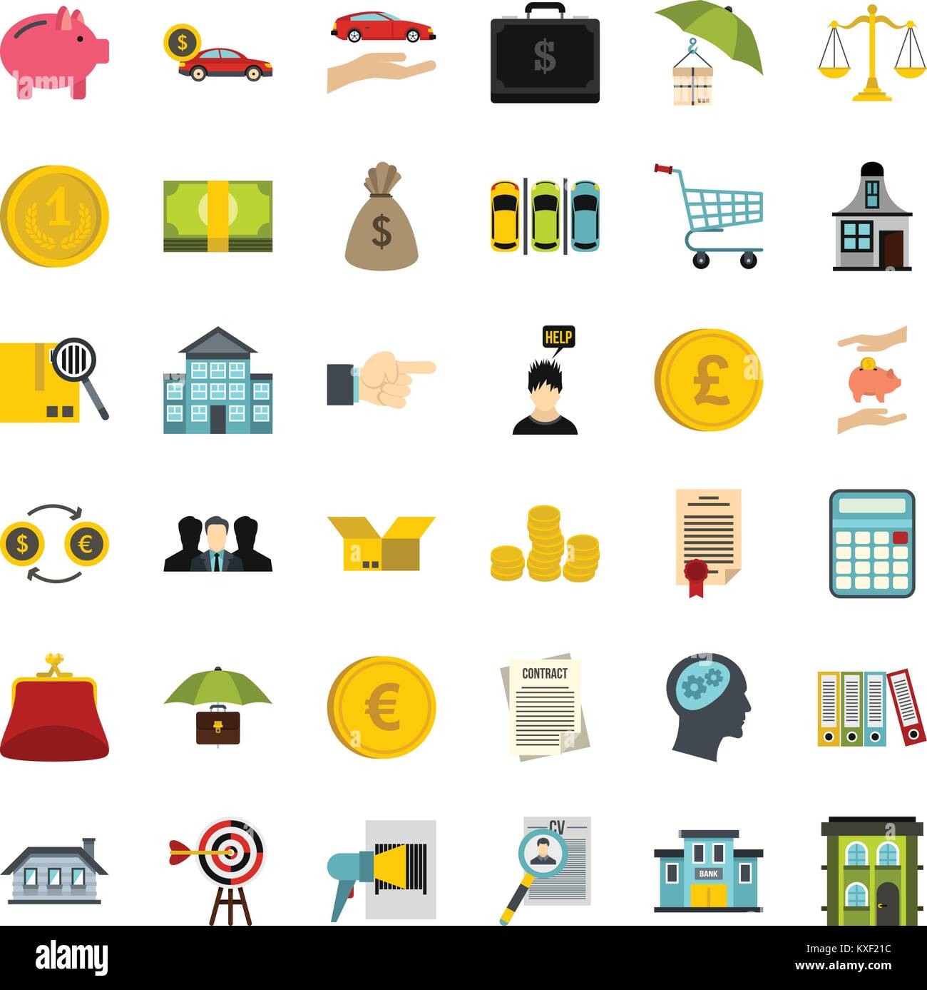 Crediting icons set, flat style Stock Vector Image & Art - Alamy