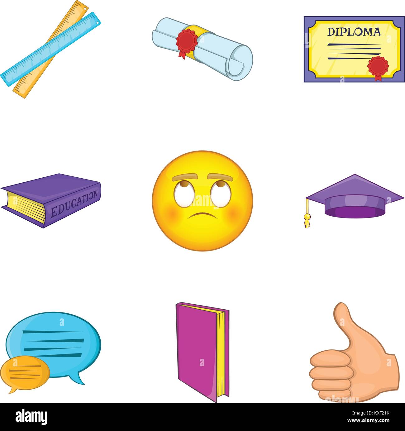 Academic degree icons set, cartoon style Stock Vector Image & Art - Alamy