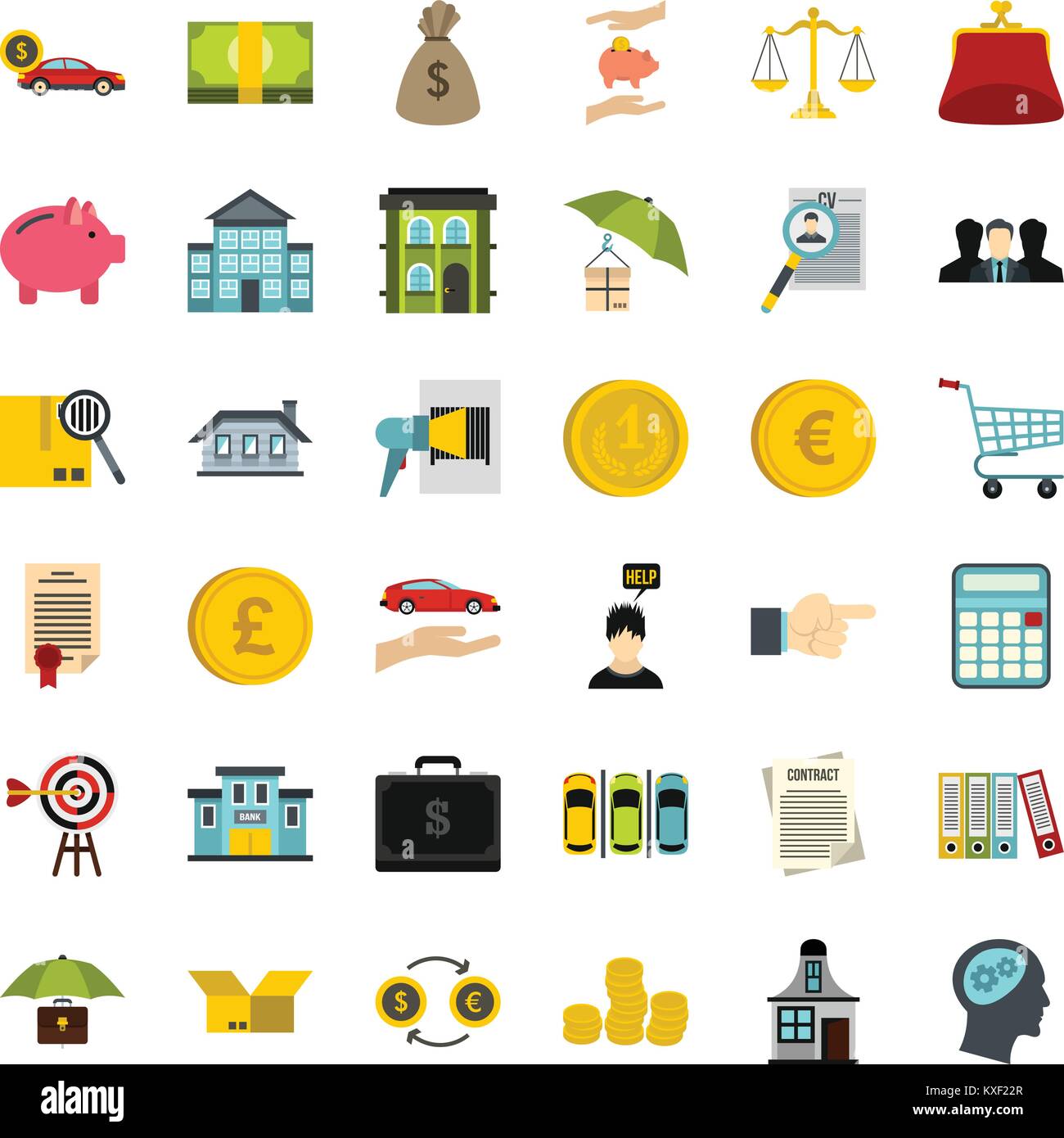 Credit icons set, flat style Stock Vector Image & Art - Alamy