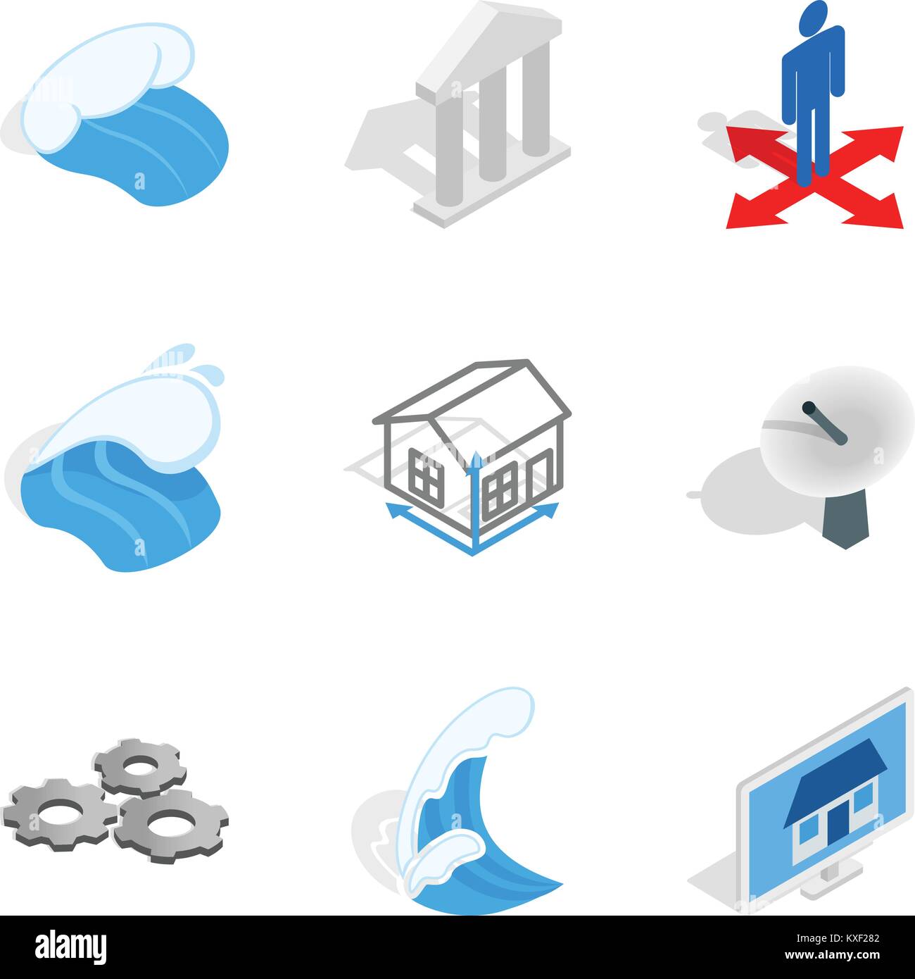Electric capacity icons set, isometric style Stock Vector Image & Art ...