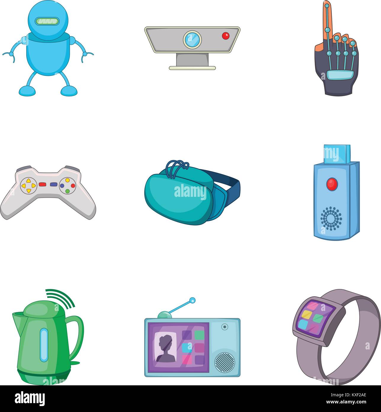 Simple life icons set, cartoon style Stock Vector Image & Art - Alamy