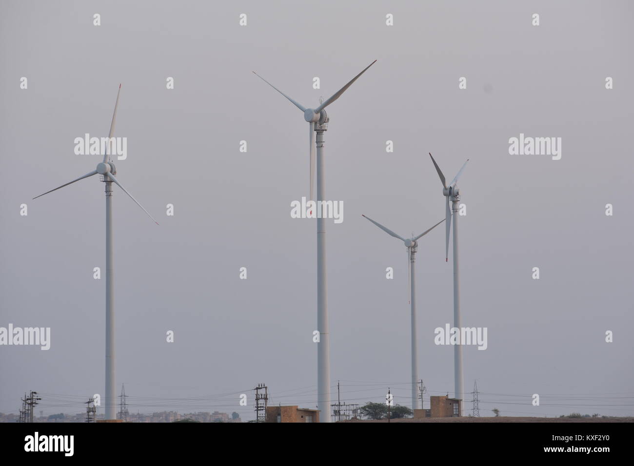 modern windmills in thar desert jaisalmer rajasthan india Stock Photo ...