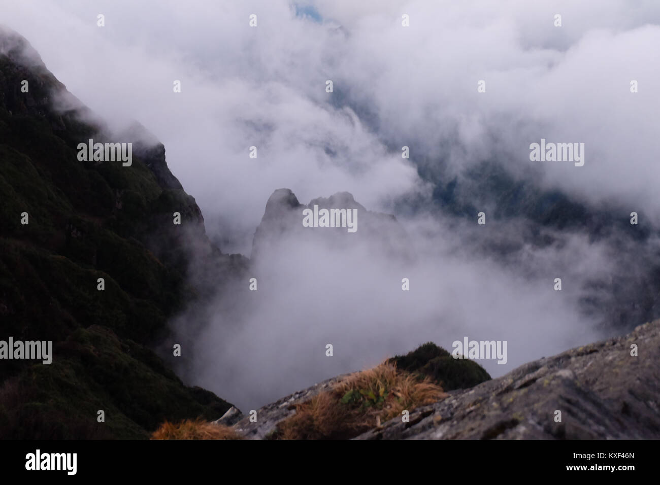 The summit beautiful landscape of Fansipan or Phan Xi Pang mountain the ...