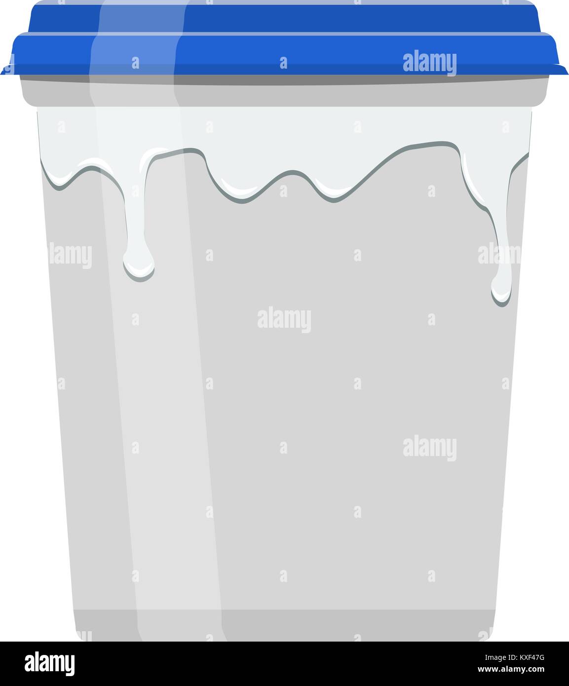 White Plastic Bucket With Pink Lid. Yogurt package design with milk ...