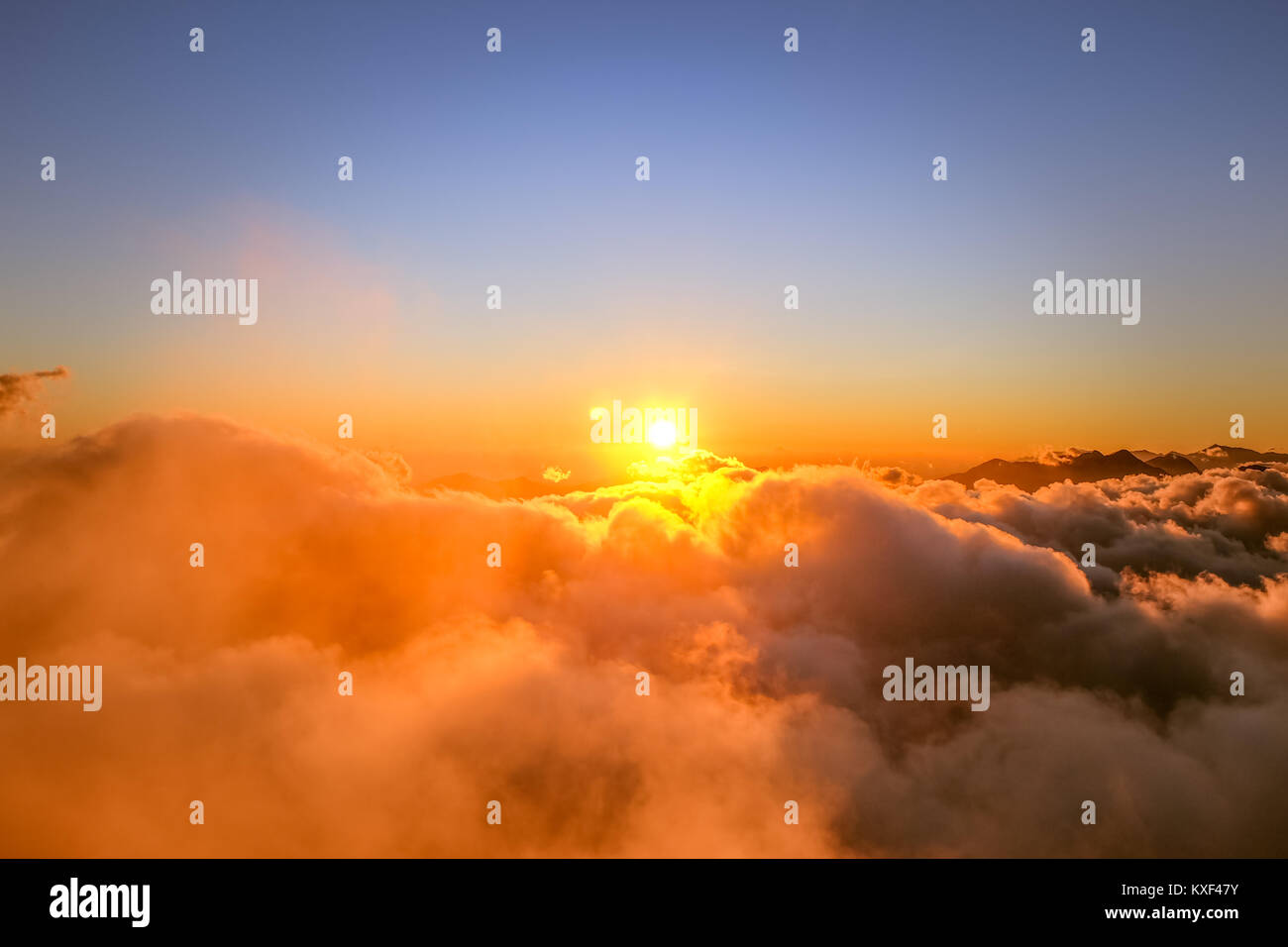 The summit beautiful landscape of Fansipan or Phan Xi Pang mountain the ...