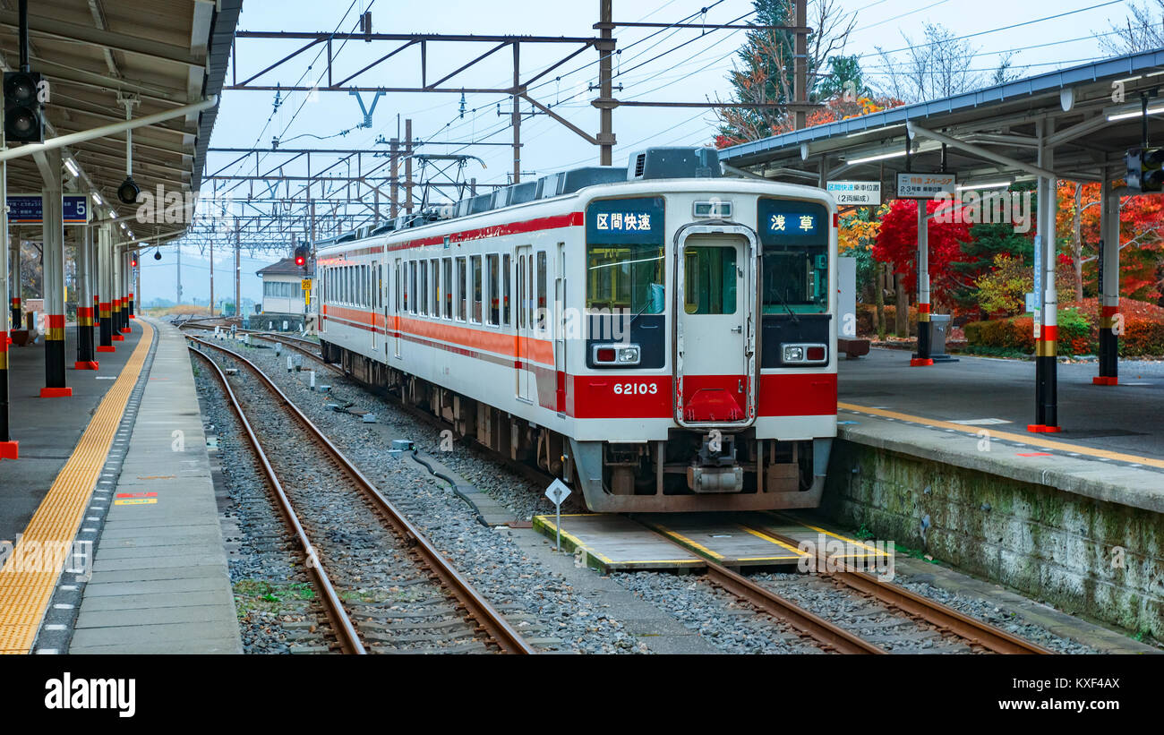 Nikko, Japan - November 17 2015: Tobu Nikko line takes people from ...