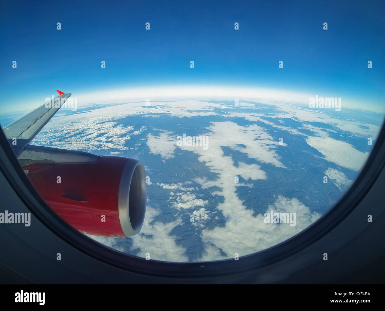 Airplane window view. Breathtaking sky. Peaceful sky. Blue sky ...