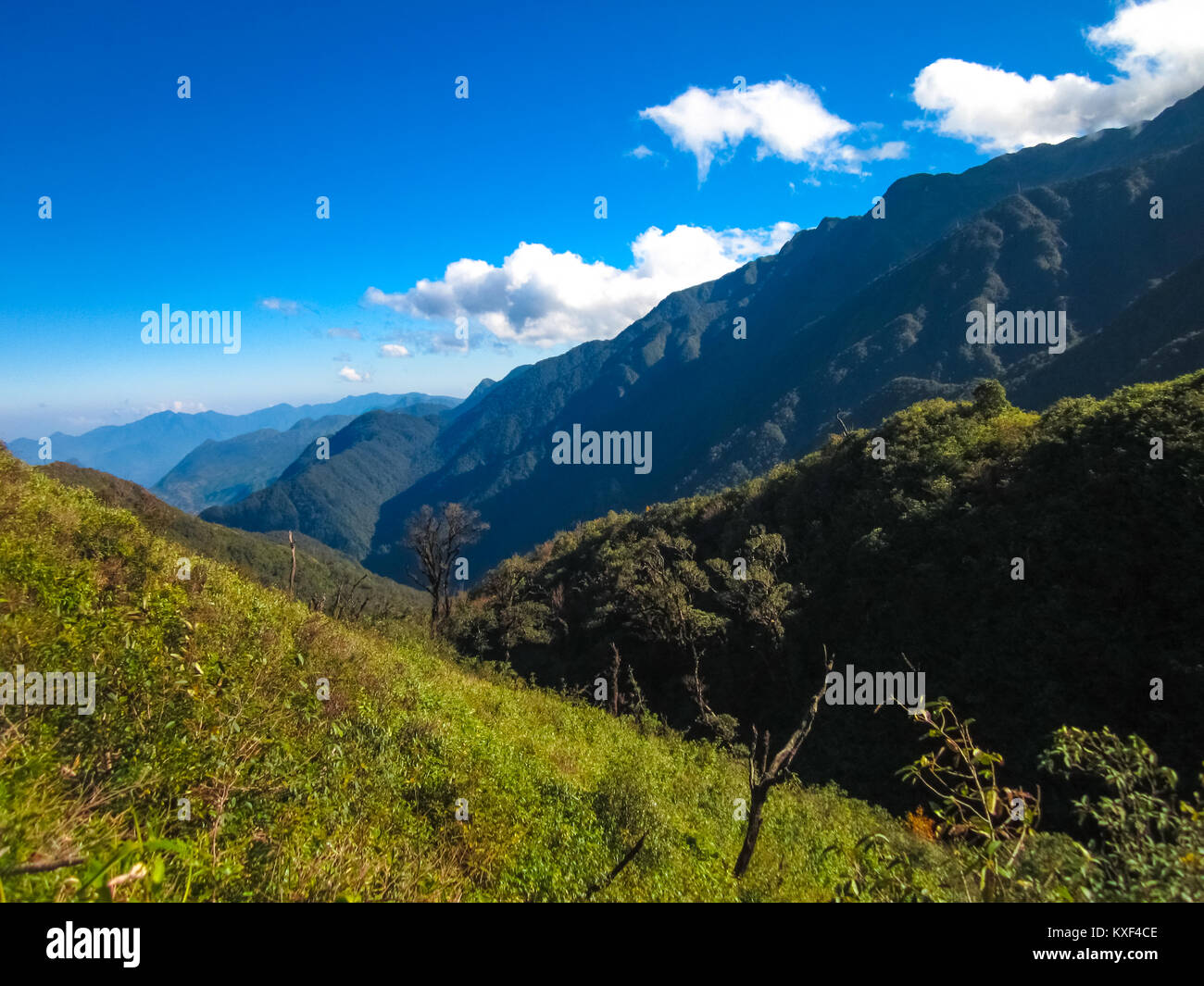 The summit beautiful landscape of Fan Si Pan or Phan Xi Pang mountain ...