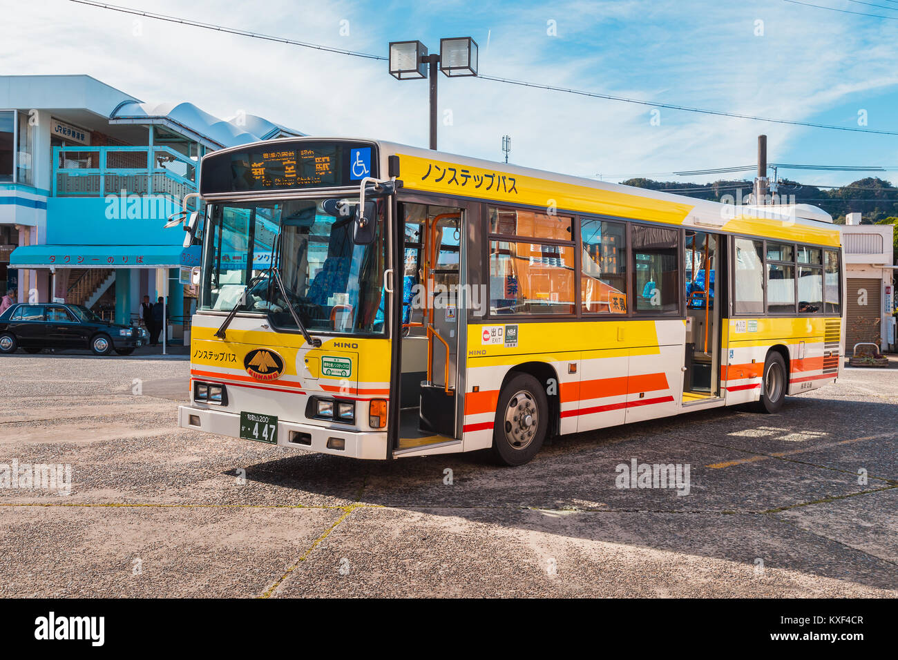 WAKAYAMA, JAPAN - NOVEMBER 19, 2015: Kumano loop bus runs between ...