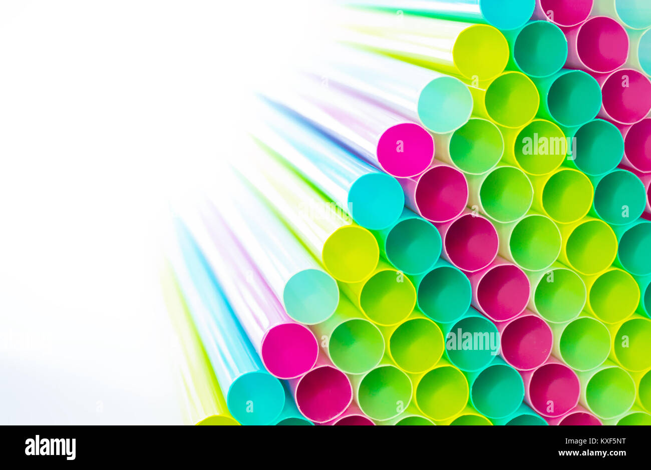Many colorful straws stacked on top of each other of pyramid Stock ...